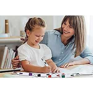 Abaokai 4 Pack 1.0 mm 4-in-1 Shuttle Pens Retractable with Carabiner Keychain On Top, 4-Color Retractable Multicolor Ballpoint Pens for Office School Supplies Students Children Gift