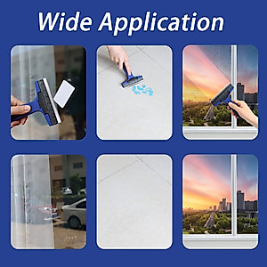 Razor Blade Scraper, 4" Scraper Tool with 10 Extra Replacement Metal Blades, Razor Scraper Remover for Cleaning Paint, Caulk, Adhesive, Label, Decal, Sticker from Window, Glass, Tile, Floor, Stove Top