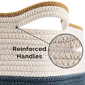 Little Hippo Baskets XXXL Large Cotton Rope Basket 22"x22"x14" Storage Woven Blanket Organizer for Living Room Organizing, Baby Gift, Kids Toy Storage