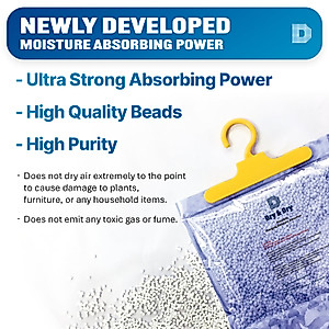 Dry & Dry 5 Packs [Net 7 Oz/Pack] Moisture Absorbers Dehumidifiers for Home Dehumidifier for Basement Dehumidifiers for Bedroom Small Dehumidifiers - Dehumidifiers Moisture Absorbers
