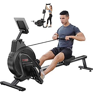 Dripex Rowing Machines for Home Use, Rowing Machine Max 350 LBS, Professional Magnetic Rower with 16 Levels of Workout Resistance, Durable Slide Rail, LCD Monitor, Row Machine for Gym Exercise