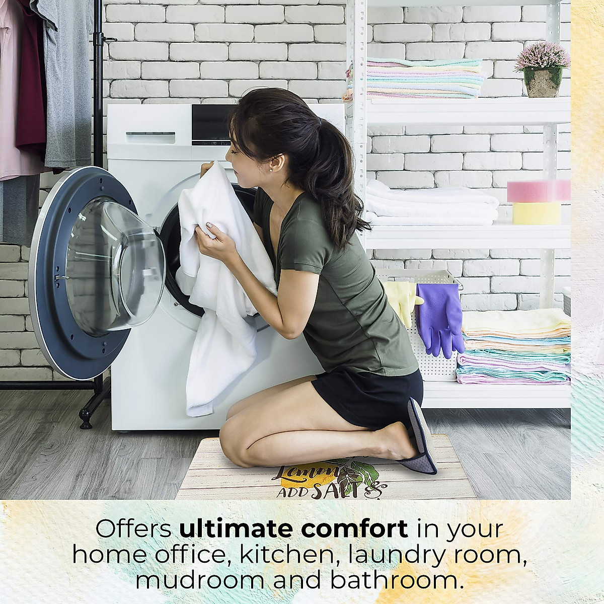 Generic JCB Home Anti-Fatigue Lemon Kitchen Mat. Memory Foam Kitchen Mat with Non-Slip Surface. Farmhouse Tequila Lemon Kitchen Rug. 18 inch x 30 inch