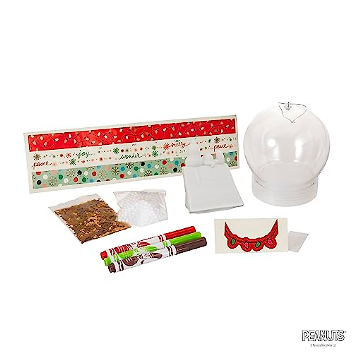 Hallmark Peanuts Snoopy Build-Your-Own Crayola Snow Globe Christmas Ornament Kit