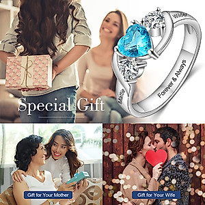 Lam Hub Fong Personalized Name Rings for Women with Simulated Birthstone Couples Promise Rings Engagement Name Rings for Women (7)