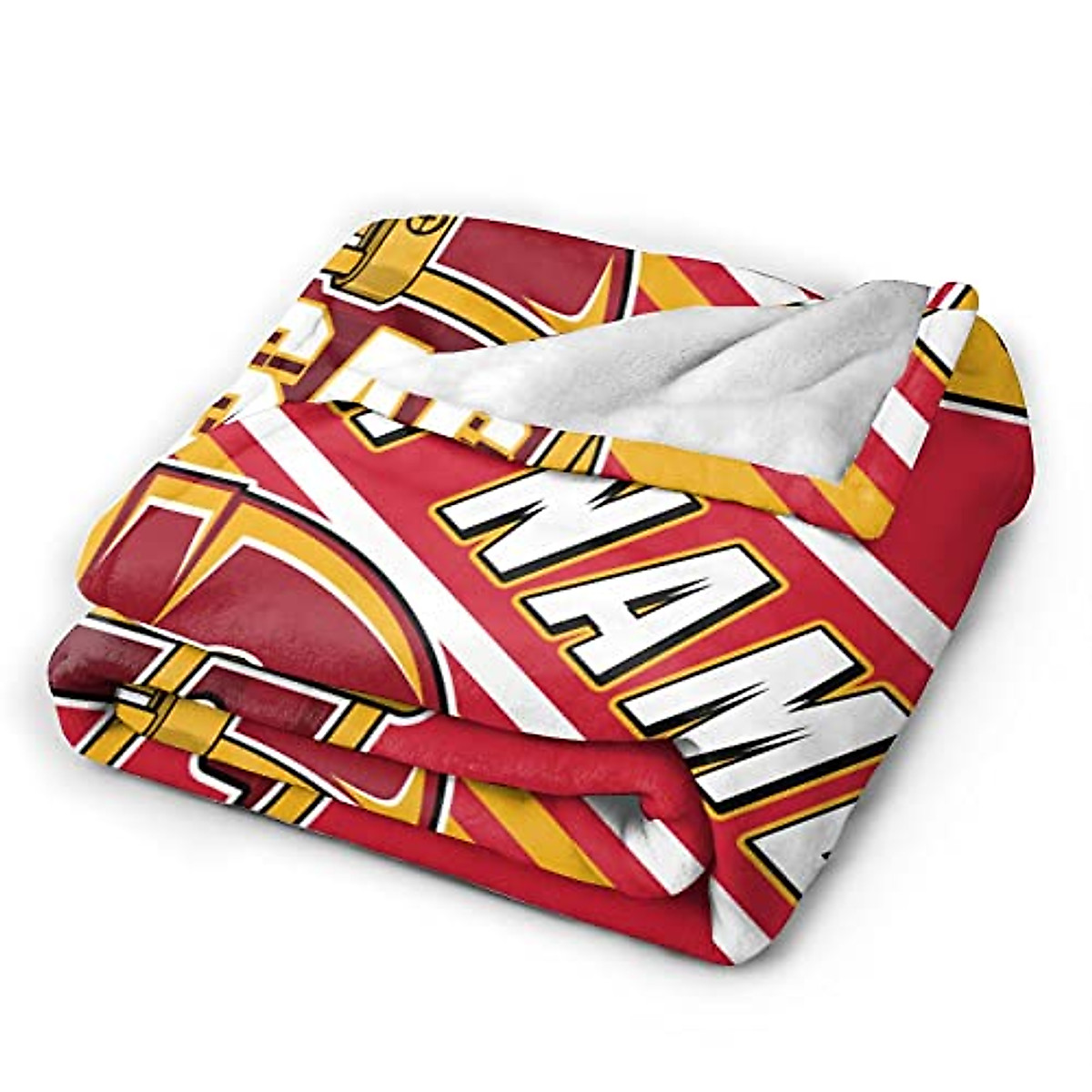 Yieking Custom Gifts for Men Football City Blanket for Bed Add Name and Number Throw Blankets, 40" x 50", 50" x 60", 60" x 80"