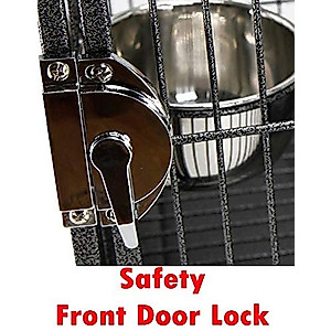 Portable Heavy Duty Travel Bird Parrot Carrier Cage Feeding Bowl Play Stand with Handle