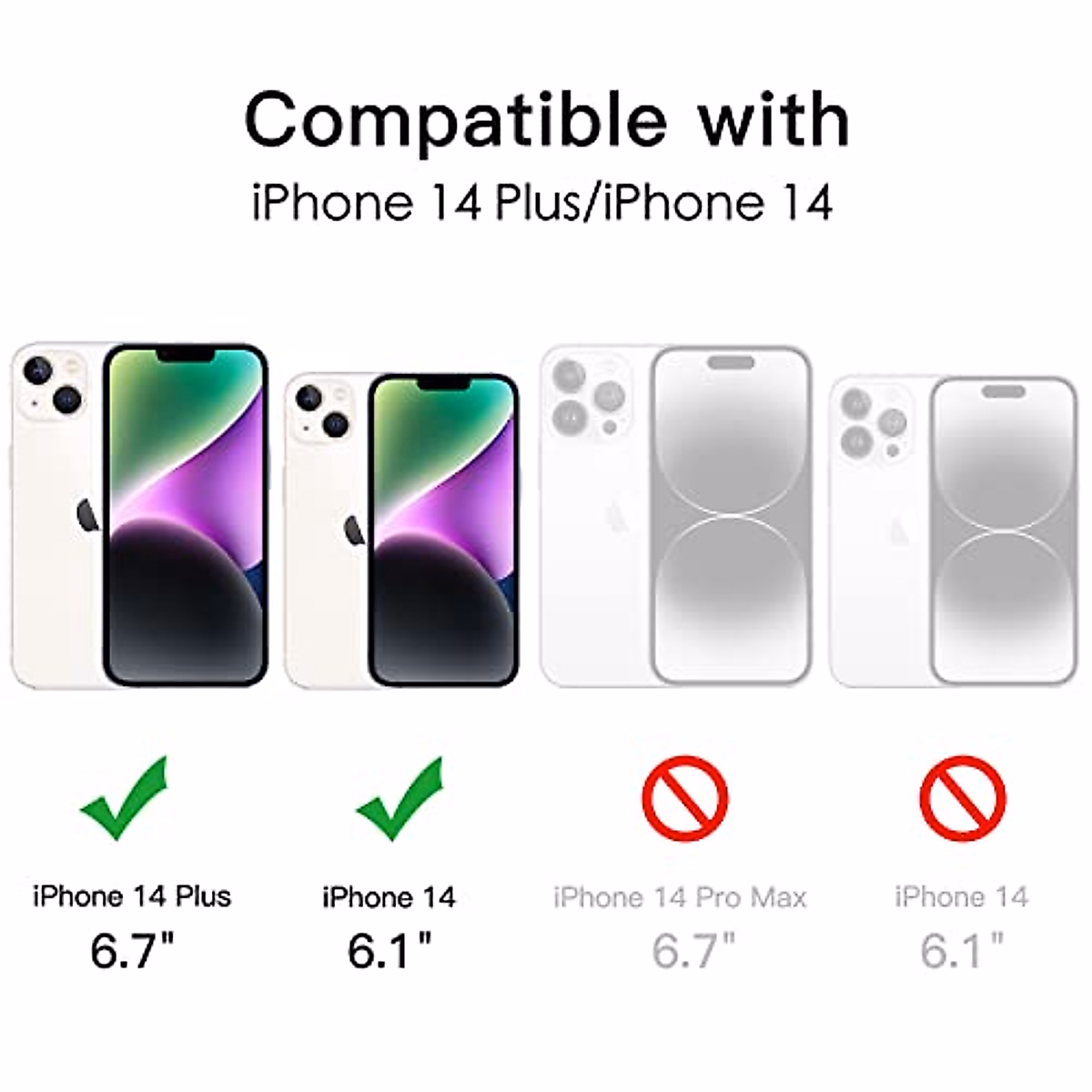 JETech Camera Lens Protector for iPhone 14 6.1-Inch and iPhone 14 Plus 6.7-Inch, 9H Tempered Glass Metal Individual Ring Cover, HD Clear, 2-Pack (Midnight)