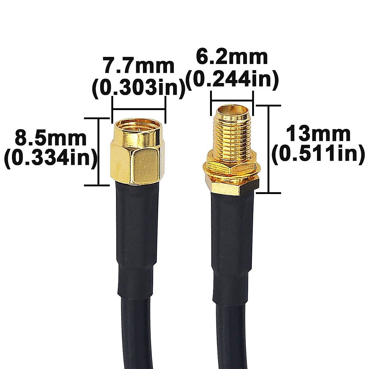 Boobrie 98.4ft WiFi Antenna Cable SMA Male to SMA Female RG58/U Coaxial Cable 50 ohms SMA Extension Cable Low Loss 4G Antenna WiFi Router Extension Cable 3G 4G LTE WiFi Antenna Wireless LAN