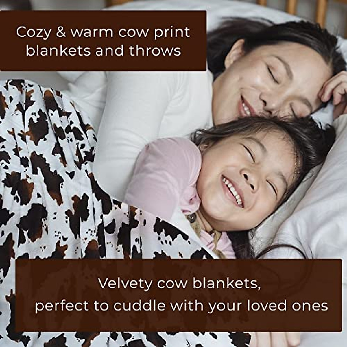 Shop LC Homesmart Brown Cow Print Blanket Queen Size Microfiber Soft Cow Print Stuff Throw Blanket Western Fleece Cow Blanket Bedding Home Room Decor Cow Gifts 78.7" Lx59 W