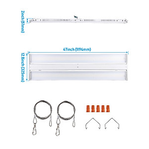 LEONLITE LED Linear High Bay Light 4FT, 225W 30375LM Adjustable Tilt Linear High Bay Shop Light, 135LM/W, 120-277V, 0-10V Dimmable Commercial Hanging Shop Lights for Warehouse, 5000K Daylight, ETL