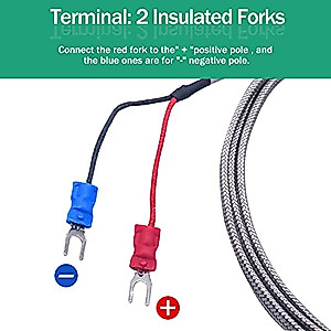 Twidec/2M NPT 1/2"inch (6X100MM) Pipe Thread Temperature Sensor Probe Two Wire Temperature Controller (0~600℃) 304 Stainless Steel K Type Thermocouple MT-205-1/2