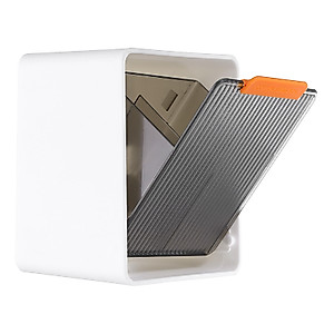 uxcell 2 Pcs Cotton Ball Holder Canisters for Cotton Swabs, Wall Mounted Bathroom Storage Box with 2 Compartments, No Drill Dispenser for Cotton Swabs, Makeup Sponges, Balls, White Grey