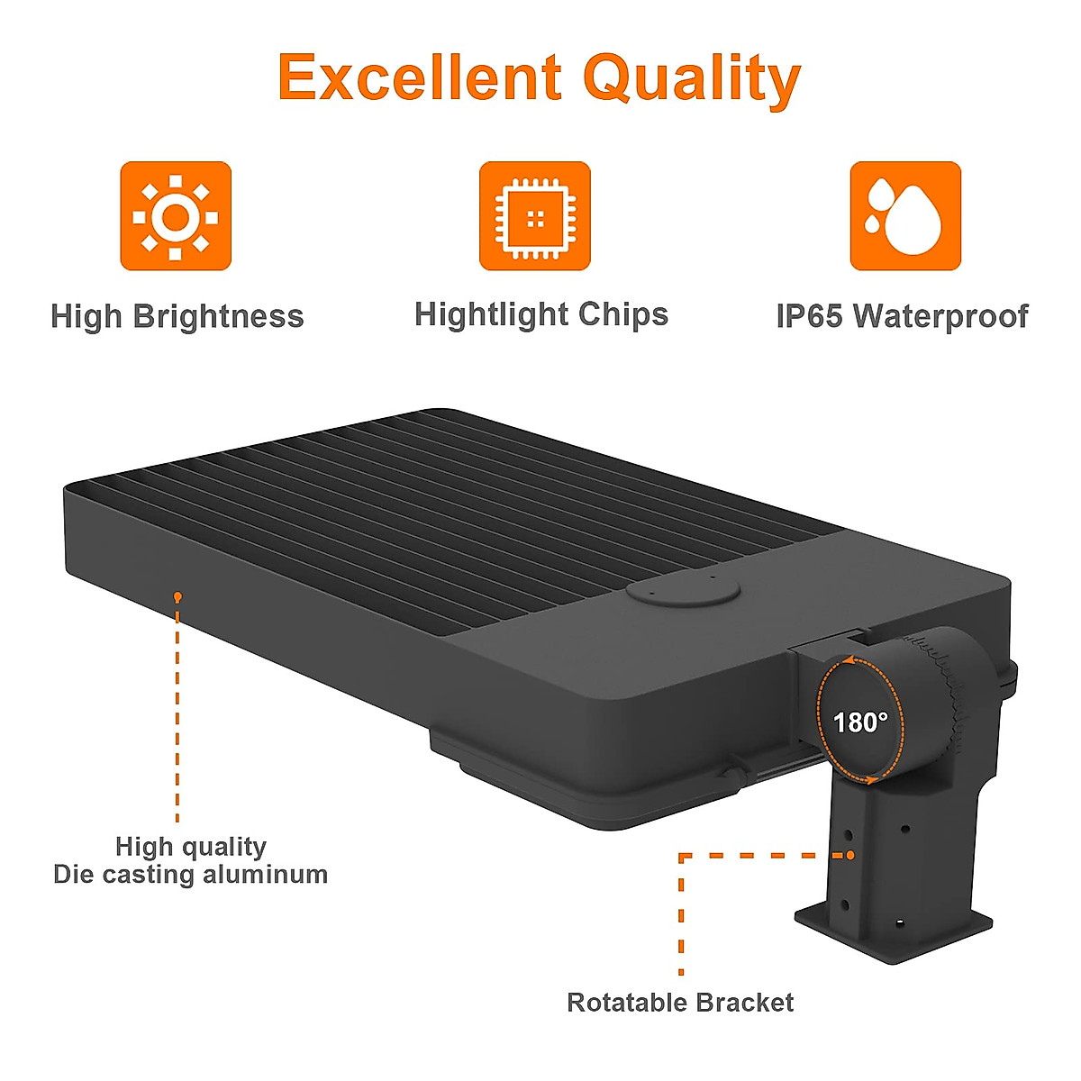LED Parking Lot Lights 300W Shoebox Light for Round Pole in Street 39000lm AC100-277V for Path Garden and Outdoor Places Area Light IP65 Waterproof (300W)