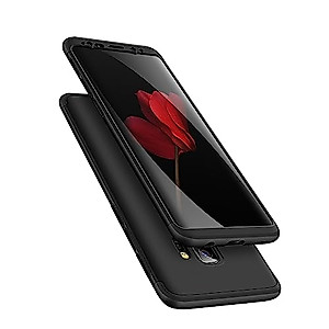 MuZiFei Case for Galaxy S9 Plus, 3-in-1 Ultra-Thin Slim Hard PC Case Cover Anti-Scratches 360 Degree Full Body Protective Cover Compatible with Samsung Galaxy S9+ Plus 6.2“ (Black)