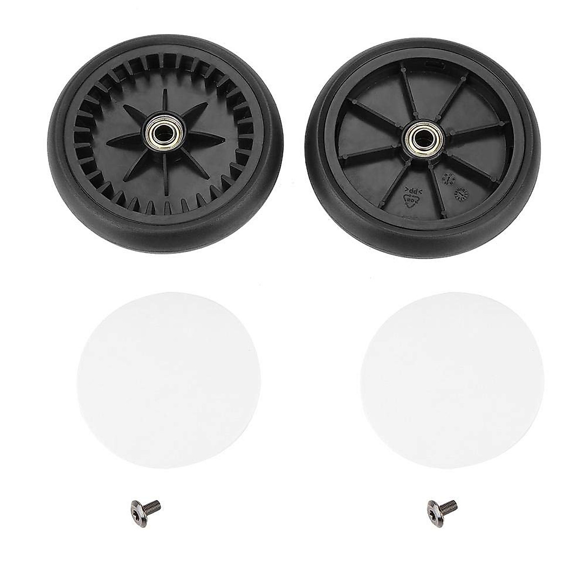 Stroller Wheel, Stroller Wheel Accessory Wheels Replacement for Yoya/Vovo Wheel Kids Carriage with Tools(A Pair of Rear Wheels)