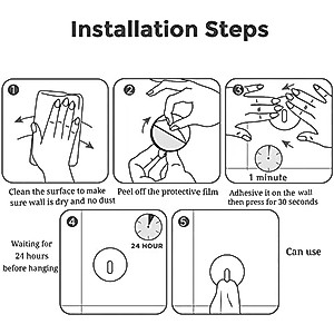 kylayoyo Self-Adhesive Hook, 3M Hooks, Waterproof, Heavy-Duty Wall Hook Without Nails, Bathroom, Kitchen, Bedroom, Cabinet, Closet, Towel, Bathrobe, Coat Key Chain, Round Design 6 Packs