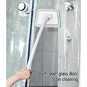 Removable Bathtub Brush - Multifunctional Wall Tile Brush Window Glass Sponge Cleaning Brush Long Handle Decontamination Floor Brush, for Home Bathroom
