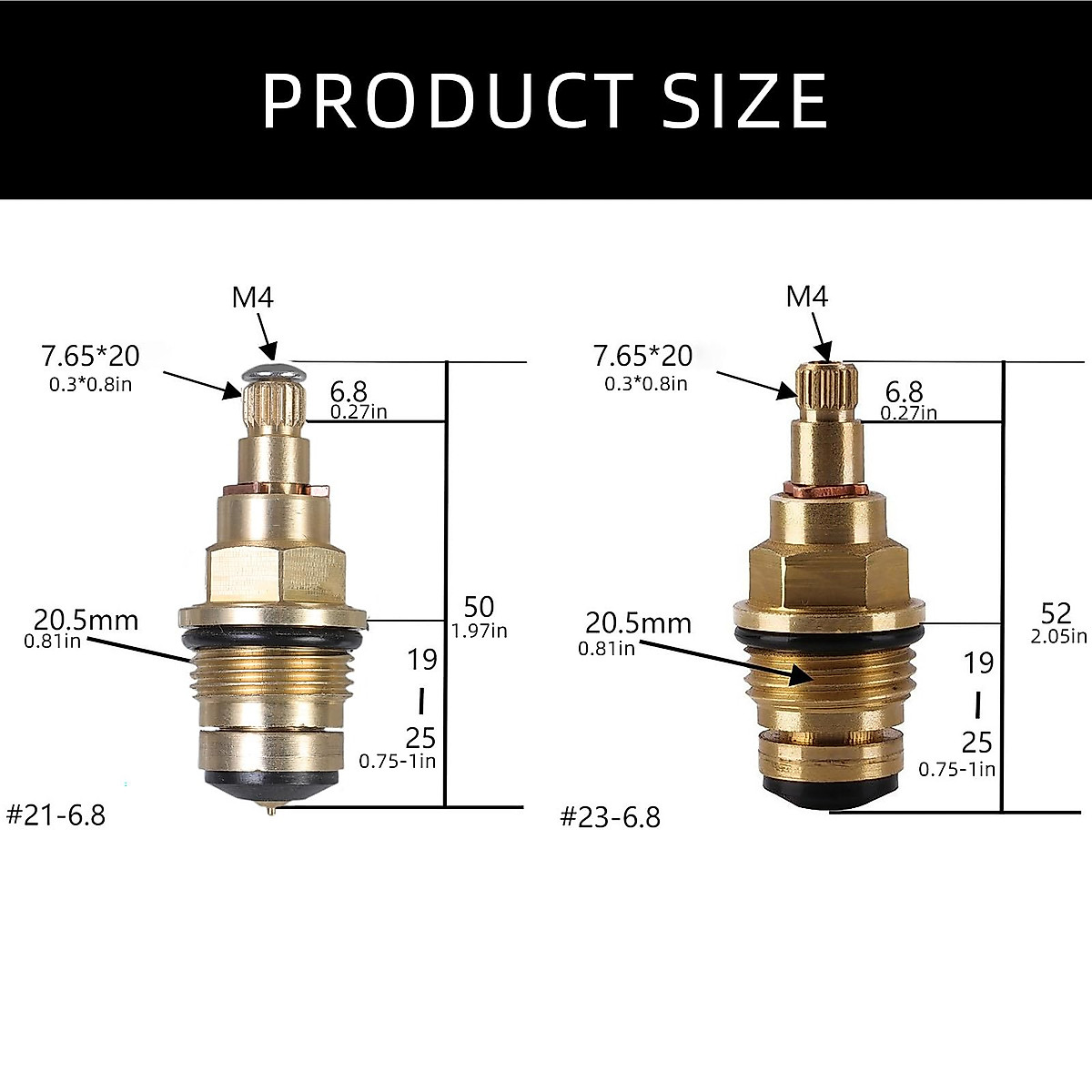 WEISUYUUS Faucet Cartridge Brass Slow Opening Spool Tap Valves Spool Faucet Hot and Cold Water Spool Tap Valves Cores Faucet Parts