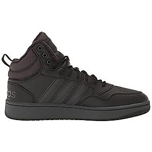 adidas Men's Hoops 3.0 Mid Basketball Shoe, Black/Carbon/White, 12