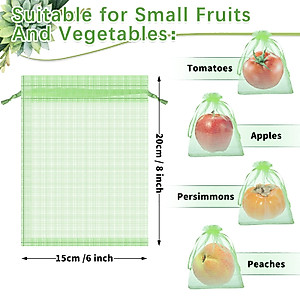 200 Pcs Fruit Protection Bags Fruit Netting Bags with Drawstring Fruit Bags for Fruit Fruit Protect Bags Vegetable Fruit Net Fruit Cover Mesh Bag for Protecting Fruits(Fruit Green,6 x 8 Inch)