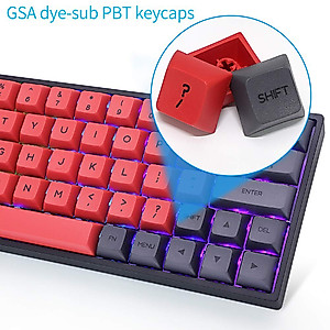 60% Mechanical Keyboard, RGB LED Backlit Wired Gaming Keyboard, Ergonomic, for PC/Mac Gamer, Typist (Gateron Switches, PBT Caps) (Renewed)