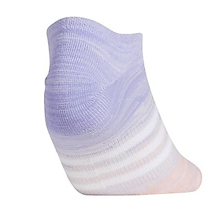 adidas Women's Superlite No Show Socks (6-Pair), Light Purple/Wonder Mauve Pink/Pulse Amber Orange, Medium