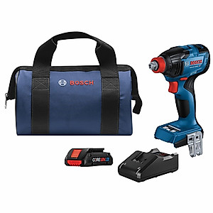 BOSCH GDX18V-1860CB15 18V Connected-Ready Two-In-One 1/4 In. and 1/2 In. Bit/Socket Impact Driver/Wrench Kit with (1) CORE18V 4 Ah Advanced Power Battery