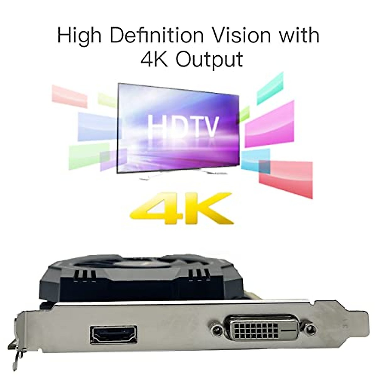 ZER-LON GeForce GT 1030 Graphics Card, 4GB 64Bit GDDR4, PCIe 3.0 x4, HDMI/DVI-D, DirectX 12, GPU Boost 3.0, Computer Gaming Video Card, Desktop GPU, Support 4K