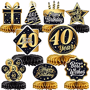 Huge, 40th Birthday Centerpieces for Tables - Pack of 9 | 40th Birthday Table Decorations | Happy 40th Birthday Decorations for Men | 40th Birthday Decorations Women | 40 Birthday Decorations for Men