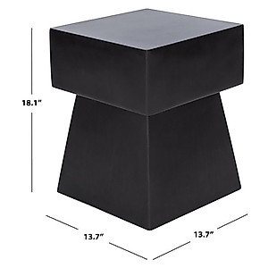 SAFAVIEH Outdoor Zen Black Mushroom Modern Concrete Accent Table