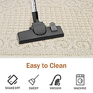 Echaprey Half Round Non-Slip Kitchen Bathroom Toilet Doormat Floor Rug Mat Keeps Your Floors Clean Home Decor (Large, Camel)