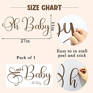 ZAIBIANHAO Oh Baby Shower Party Wall Decal Sign - Balloon Arch Wall Decoration, Gender Reveal Boy, Girl Baby Shower Decorations,Oh Baby Sign Decor (Oh Baby Decal)