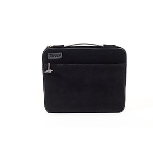 Portable Laptop Lap Desk & Sleeve in One | TaboLap Computer Sleeve Convertible to a Non-Slip LapDesk w/a Bottle Cup Holder & 2 Retractable Trays to Left/Right | 13 Inches | Black Neoprene