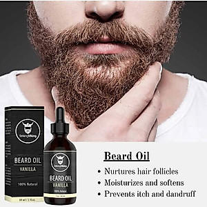 Striking Viking Vanilla Beard Oil (Large 2 oz.) - 100% Natural Beard Conditioner with Organic Argan and Jojoba Beard Oils with Vanilla Scent - Softens, Moisturizers, and Strengthens Beard Growth
