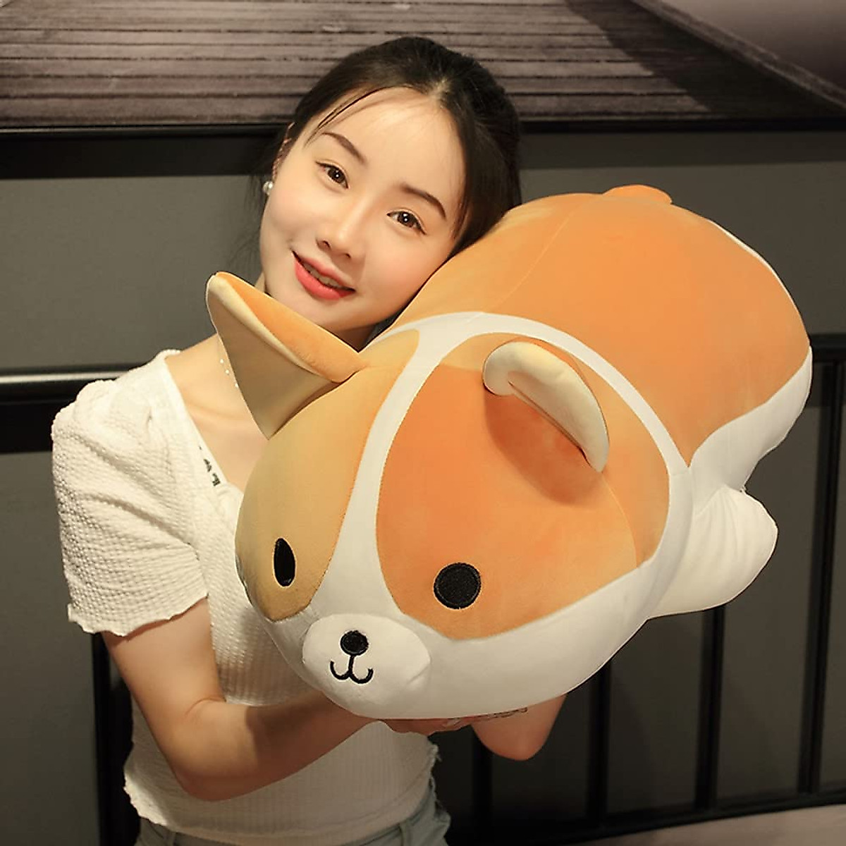 MIAOHAHA Plush Corgi Dog Shiba Inu Dog Plush Pillow Stuffed Animal Corgi Kids Plush Toy Pillow(Corgi,60cm/23.6in)