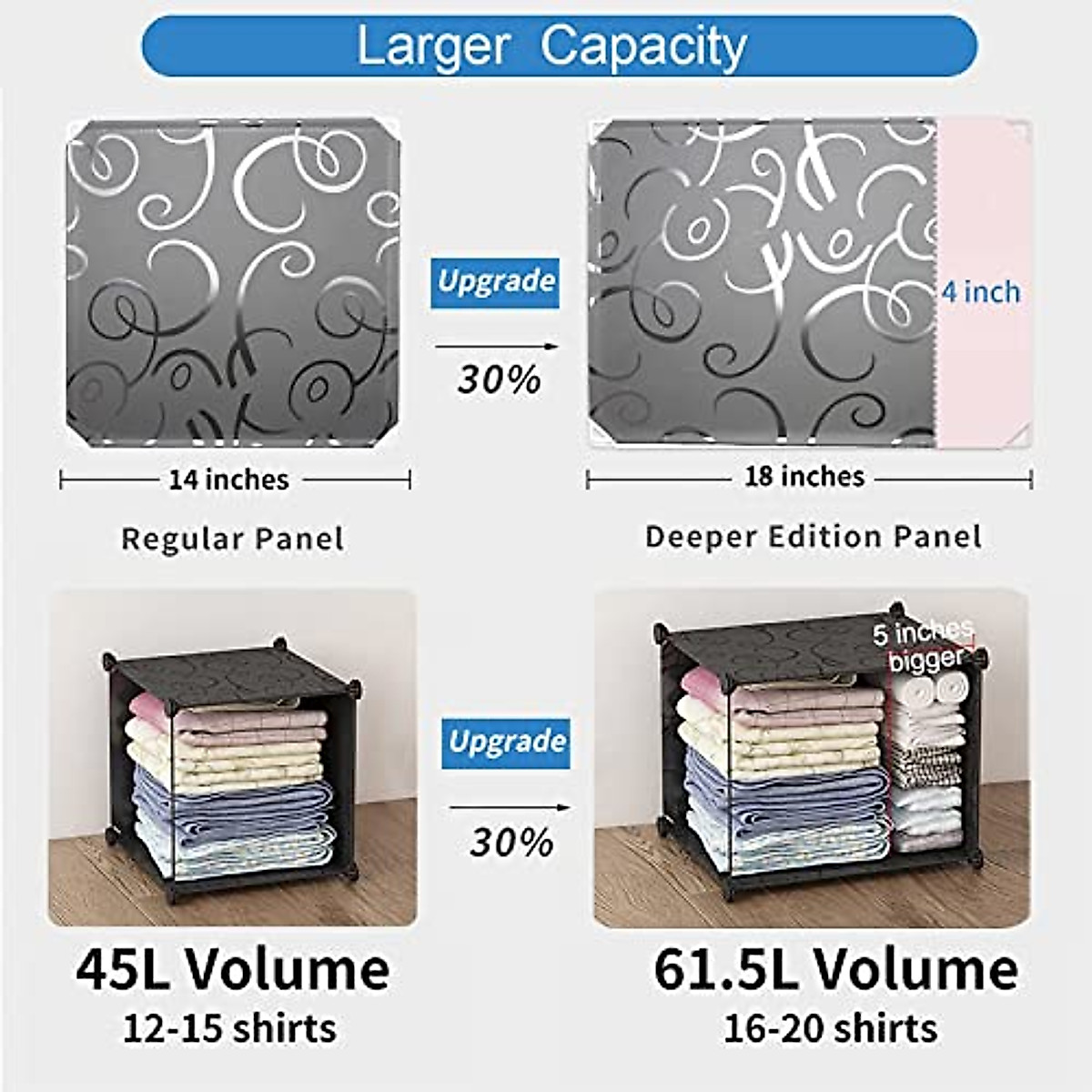 BRIAN & DANY Portable Wardrobe Closet - Cube Storage Organizer with 2 Hanging Rails, Modular Wardrobe for Space Saving, Bedroom Armoires for Toys, Shoes, Clothes - 12 Cubes