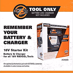 Ridgid R84086B 18V Lithium Ion Cordless Mini Bluetooth Radio w/ Clock and USB Smart Phone Charging (Battery and Charger Not Included / Radio Only)