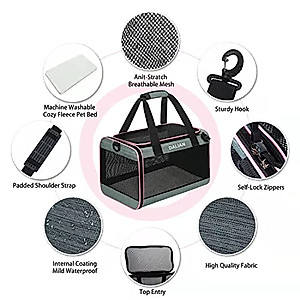 DALIAN Dog ​Soft-Sided Carriers, Airline Approved Pet Carrier for Travel, Maximum Pet Weight 18 Pounds