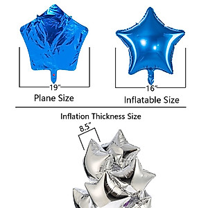 Blue Star Balloon 18 Inches Foil Balloons Mylar Helium Balloons for Birthday Party Wedding Baby Shower Decorations, Pack of 20