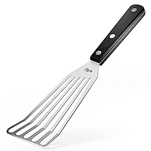 MIU Fish Spatula Stainless Steel, Flexible, Polished Metal, Corrosion Resistant, Kitchen Slotted Turner [Upgraded Version]