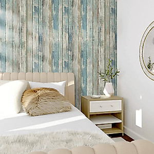 practicalWs Peel and Stick Wallpaper 17.71" x 236.2" Wood Wallpaper Wood Contact Paper Vintage Removable Self-Adhesive Wall Paper for Bedroom Walls Decor Faux Wood Grain Look Vinyl Film Roll