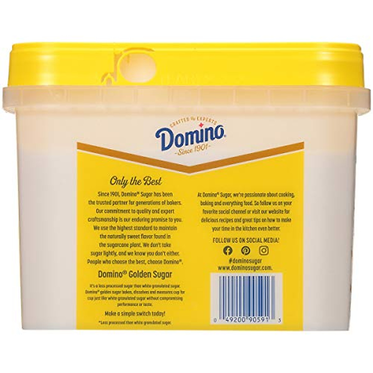 Domino® Golden Sugar, 3.125 lb Granulated Sugar Easy Baking Tub