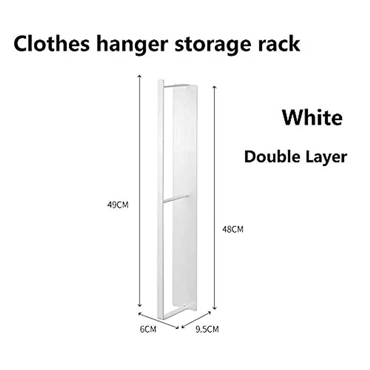 N/B Hanger Organizer, heaohu Single Row Large Capacity Multifunctional Magnetic Washing Machine Clothes Hangers Storage Rack, Artifact Balcony Finishing Clothing Rack Clip Free Punch Racks White