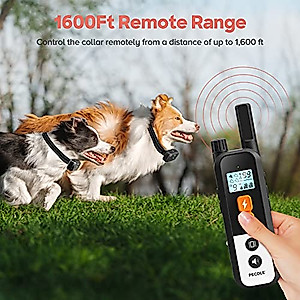 PECOLE Dog Training Collar for 2 Dogs, Shock Collar with Remote for Small Medium Large Dogs, Waterproof Rechargeable Electronic Dog Collars with Beep, Vibration and Shock Modes