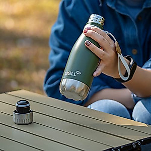 Mollcity Small Water Bottles for Kids -9 oz Stainless Steel Insulated Vacuum Water Bottle for School Metal Leak Proof Cola Shape Mini Water Bottle for Boys (Grass Green)