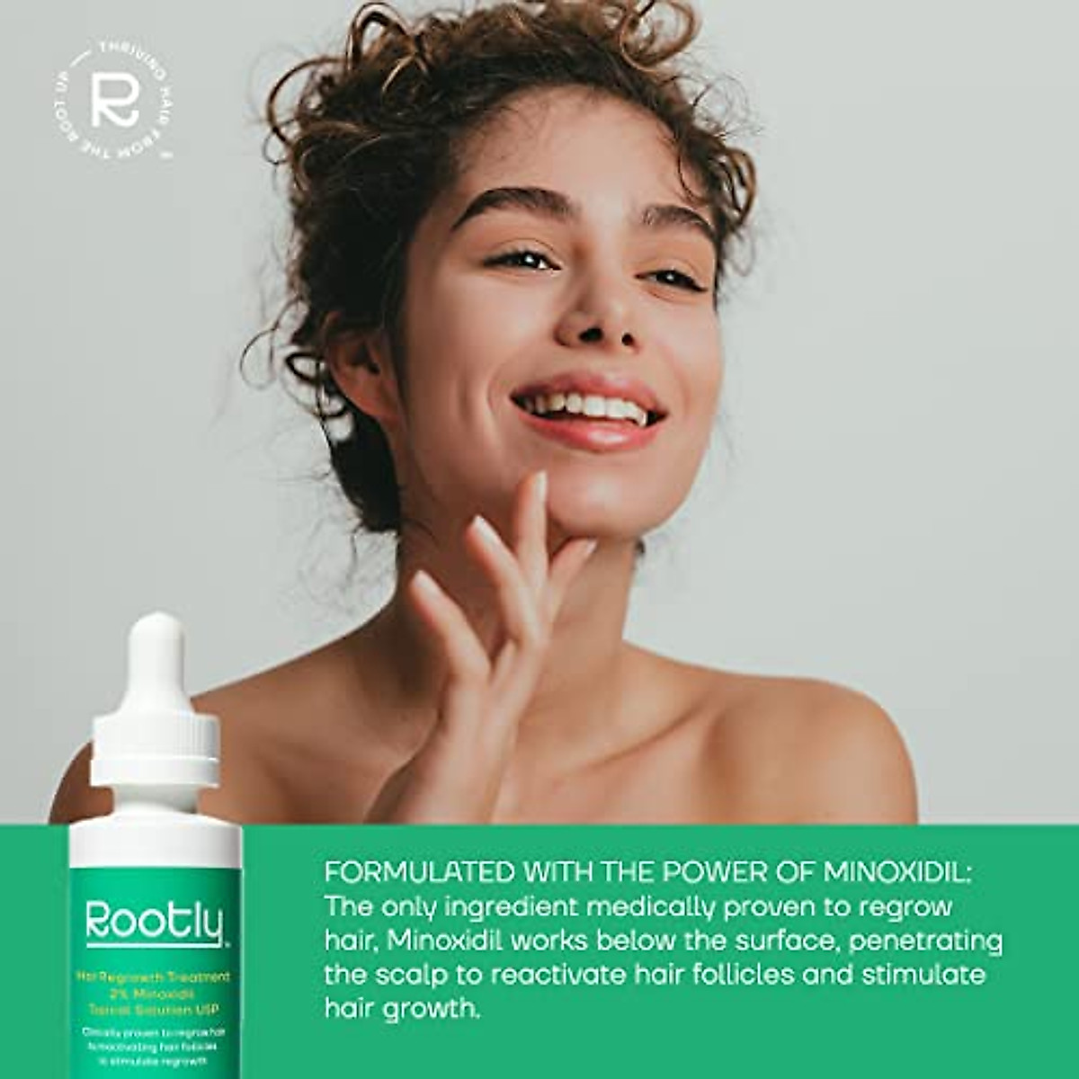 Minoxidil for Women | Womens Hair Growth | 2% Minoxidil Topical Hair Treatment for Hair Regrowth by Rootly | Minoxidil for Women| Unscented, 2 Fl Oz