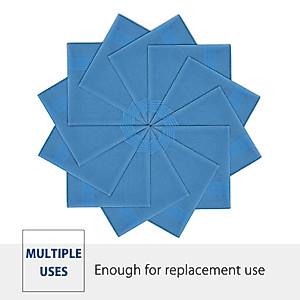 Zenssia Men's Blue Pure Cotton Handkerchiefs with Hem, Pack of 12 Pieces Hankies