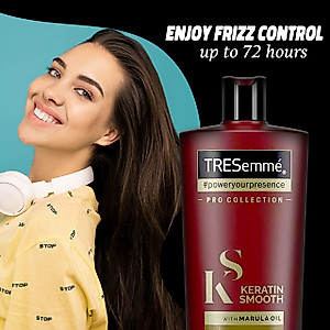 Tresemme Keratin Smooth Shampoo with Marula Oil, Pro Collection - 24 Fl Oz / 700 mL x 2 Pack