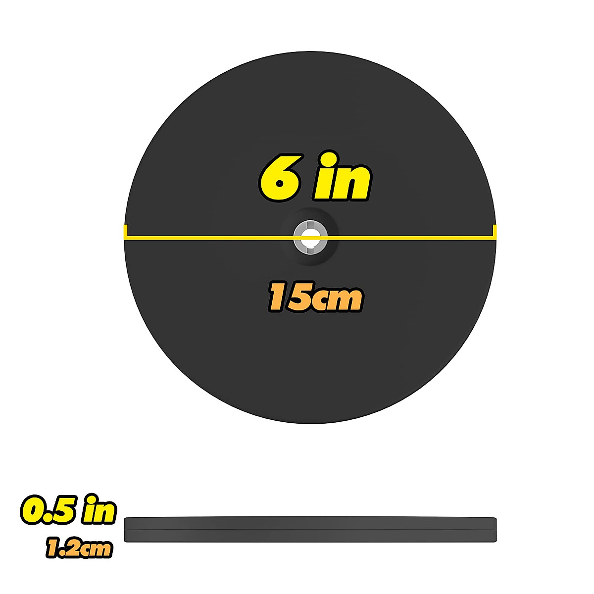 VOLCANOES CLUB Lazy Susan Turntable Organizer - 6 Inch Heavy Duty Rotating Swivel Stand with Steel Ball Bearings for Cake, Kitchen Cabinets, Monitor, TV, Painting, Display (30lb Capacity/Black)