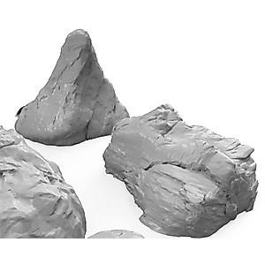 3DEGOS Stone Boulder Rock Set DND Terrain 28mm for Dungeons and Dragons, D&D, Pathfinder, Warhammer 40k, RPG, Miniatures, Age of Sigmar, Tabletop, D and D, Dungeons and Dragons Gifts
